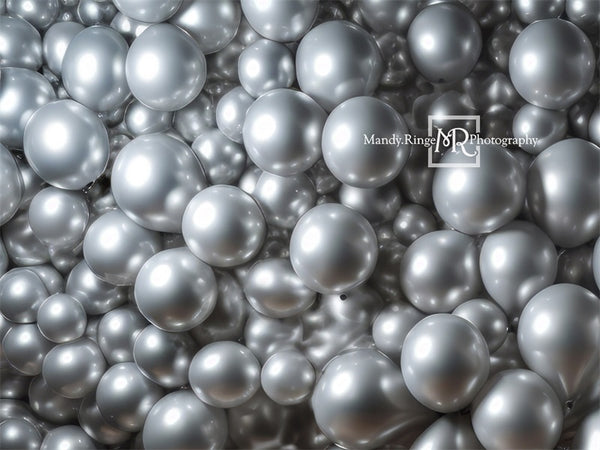 Kate Silver Balloon Wall Backdrop Designed by Mandy Ringe Photography
