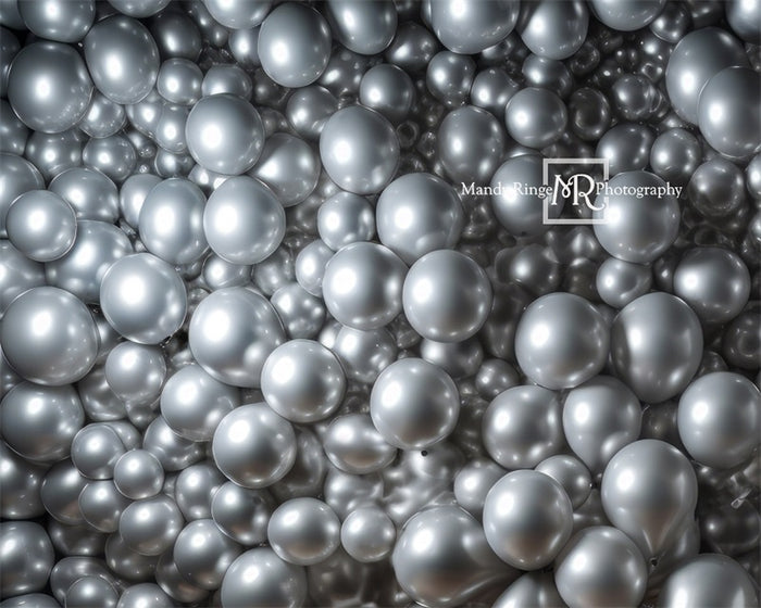 Kate Silver Balloon Wall Backdrop Designed by Mandy Ringe Photography