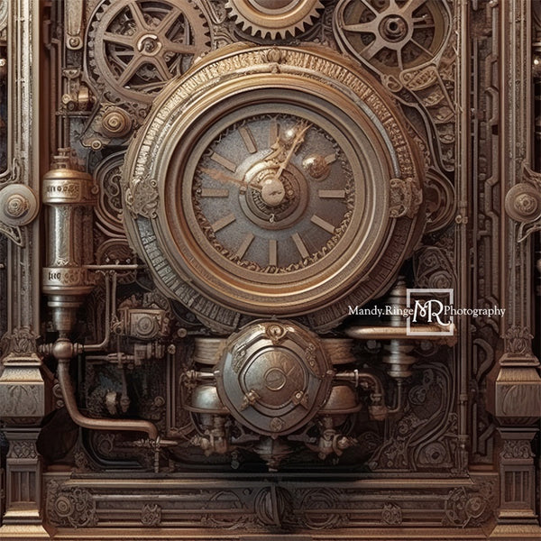 Vintage Industrial Steampunk Gear Backdrop