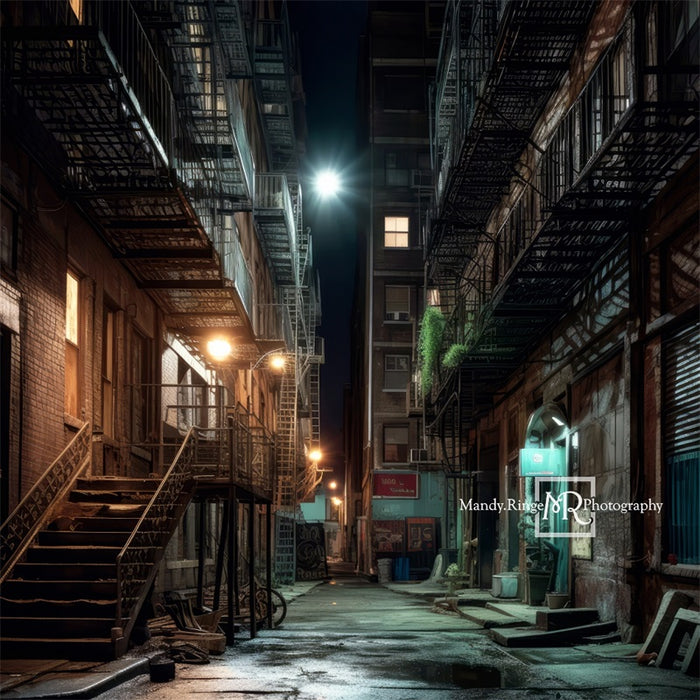 Urban Night Alley Street Scene Backdrop