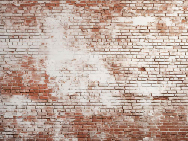 Vintage Rustic Whitewashed Brick Wall
