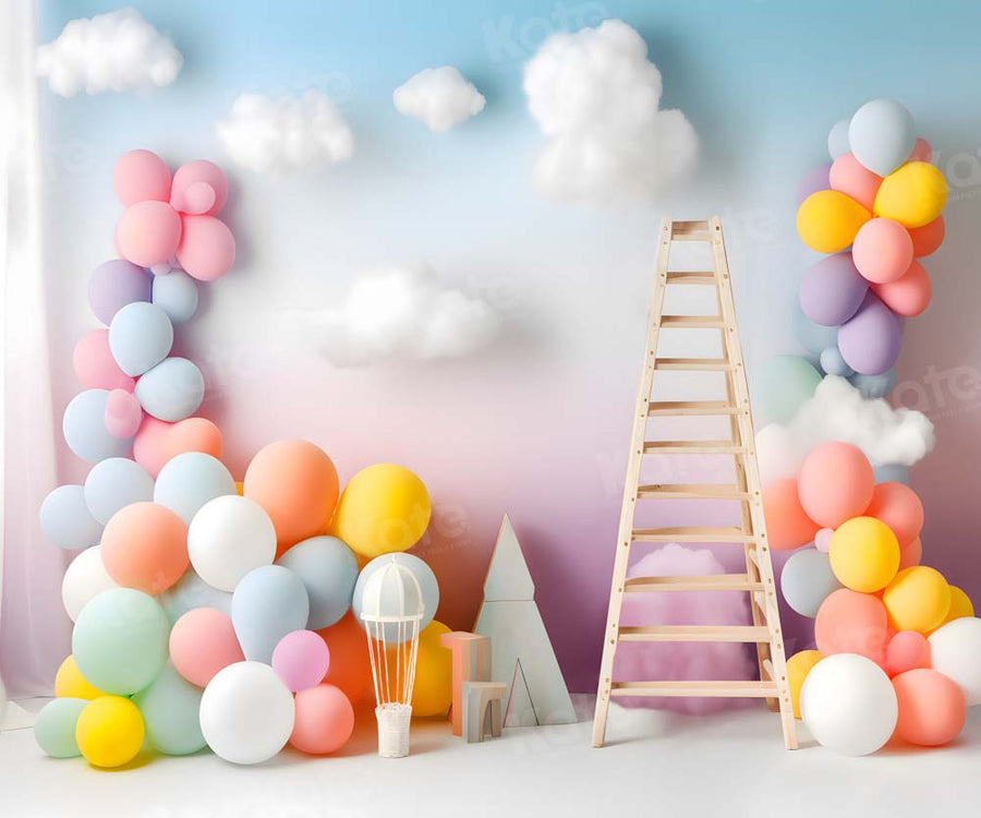 Pastel Balloon Cloud Dreamscape Backdrop