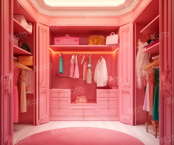 Luxurious Pink Vintage Wardrobe Backdrop