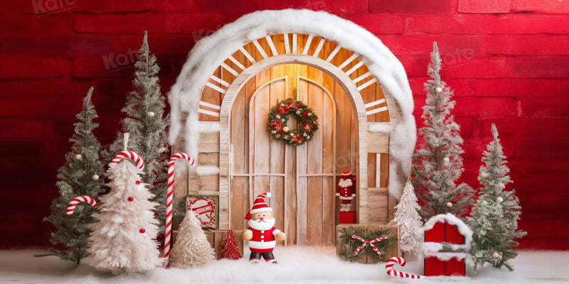 Kate Christmas Snowy Barn Little Santa Claus Backdrop Designed by Chai