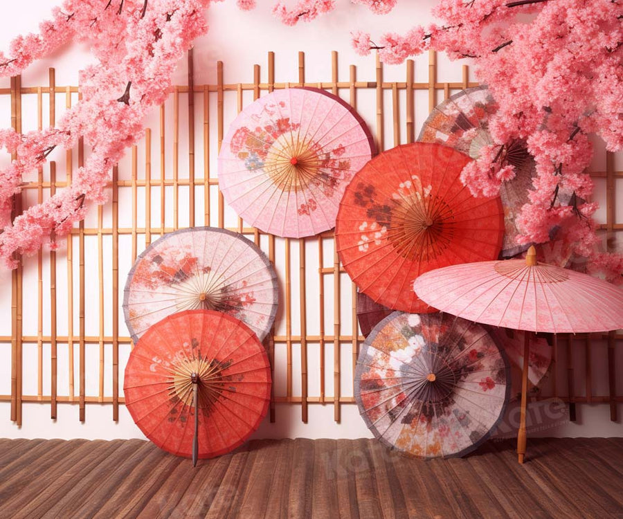 Kate Japanese Style Pink Umbrella Backdrop Designed by Chain Photograp