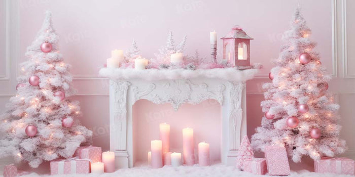 Dreamy Pink Winter Holiday Backdrop