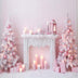 Dreamy Pink Winter Holiday Backdrop