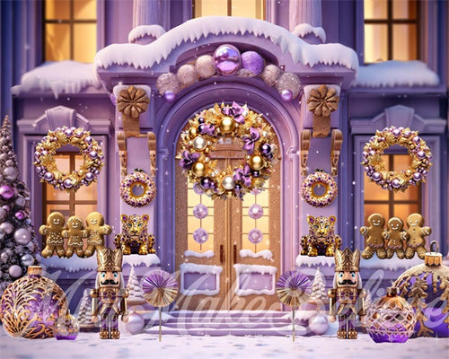 Lavender Winter Holiday Festive Backdrop