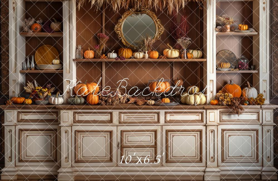 Autumn Harvest Rustic Pumpkin Backdrop