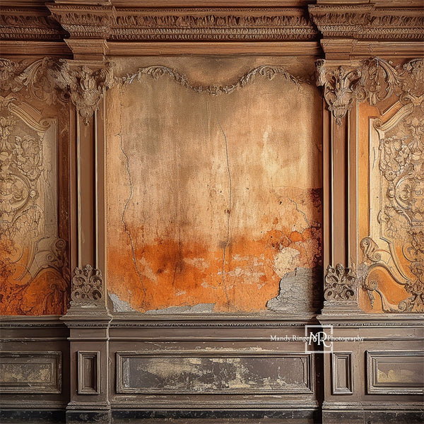 Kate Distressed Victorian Wall with Autumn Colors Backdrop Designed by