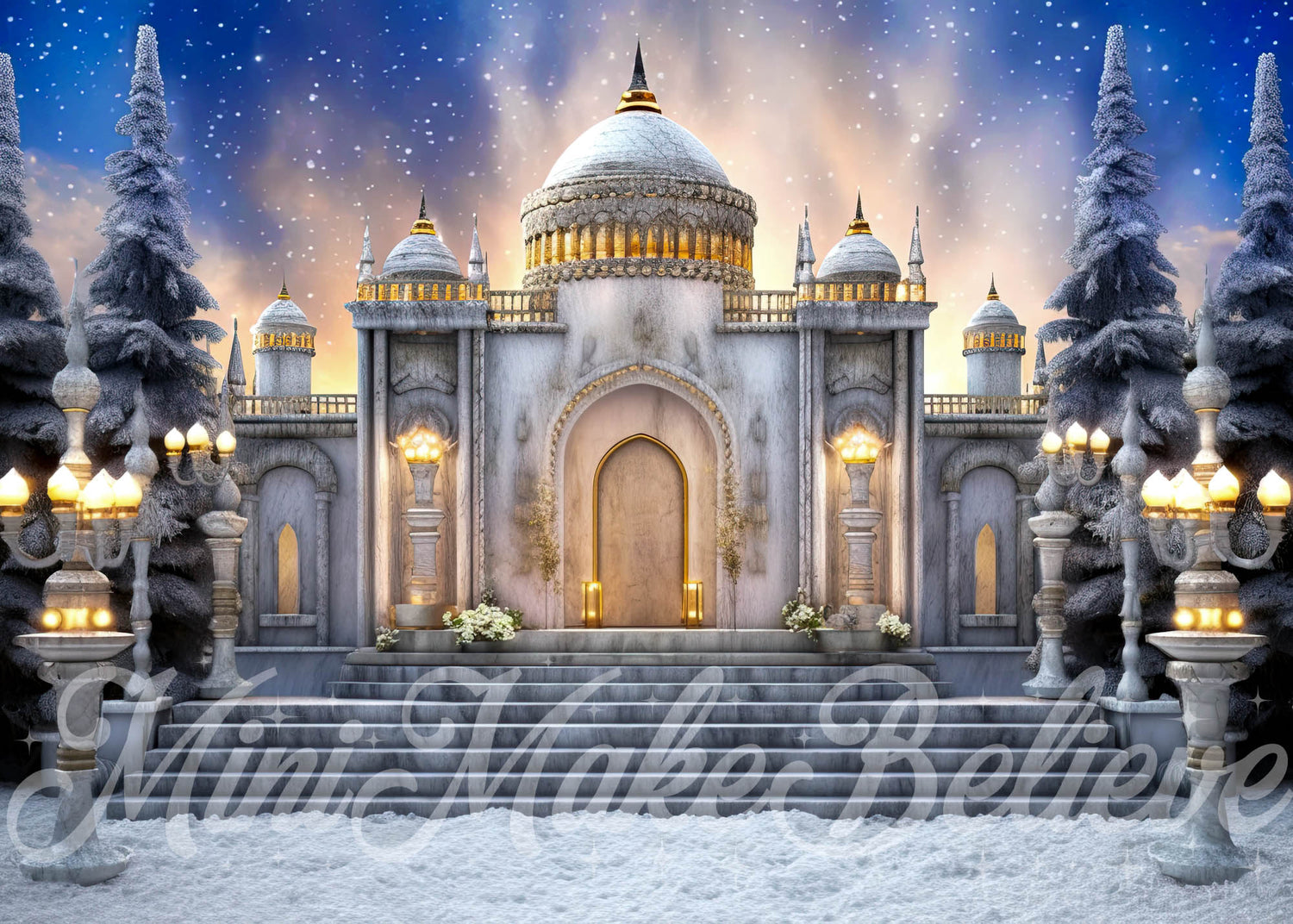 Kate Winter Building in Snow Backdrop for Photography