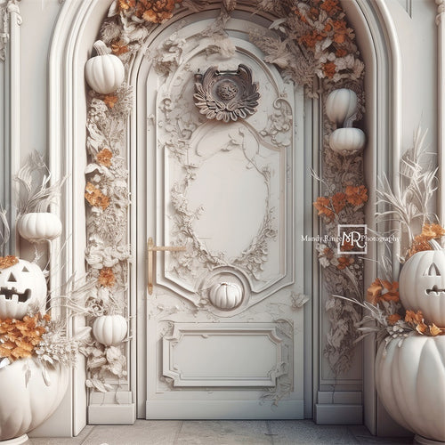 Elegant Vintage Halloween Pumpkin Doorway