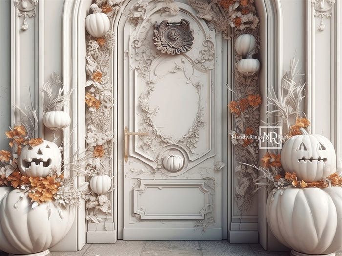 Elegant Vintage Halloween Pumpkin Doorway