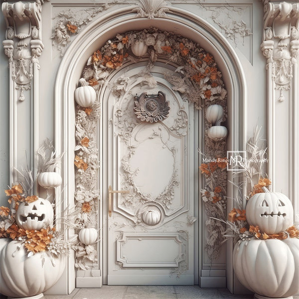 Elegant Vintage Halloween Pumpkin Doorway