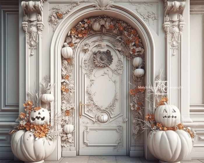 Elegant Vintage Halloween Pumpkin Doorway