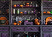 Halloween Vintage Rustic Kitchen Backdrop