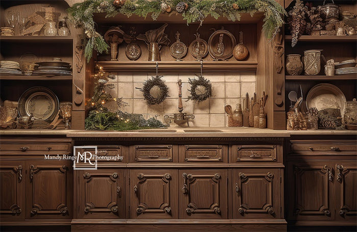 Rustic Vintage Kitchen Cozy Backdrop