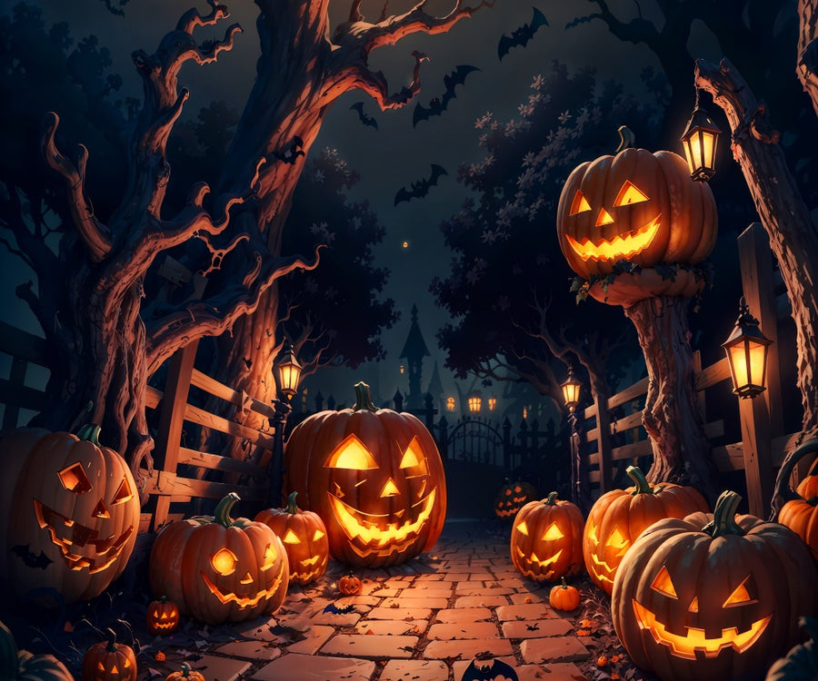 Spooky Halloween Jack-O-Lantern Pathway