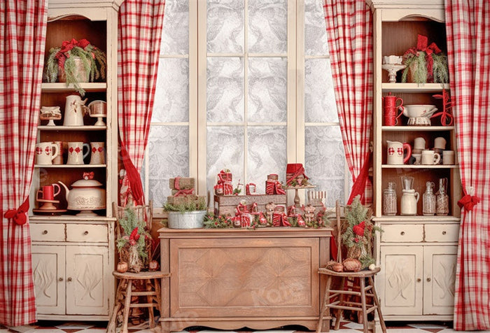 Cozy Rustic Holiday Kitchen Backdrop