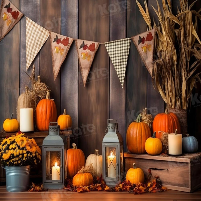 Rustic Autumn Harvest Pumpkin Backdrop