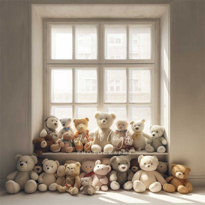 Kate Cream Teddy Bear Window Backdrop Designed by Megan Leigh Photogra