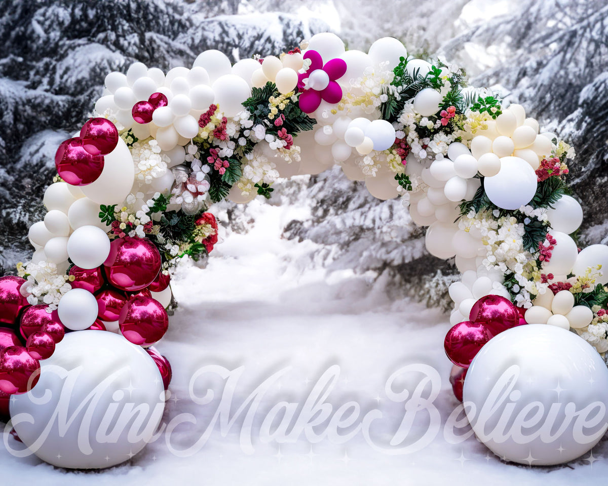 Winter Wonderland Balloon Floral Arch