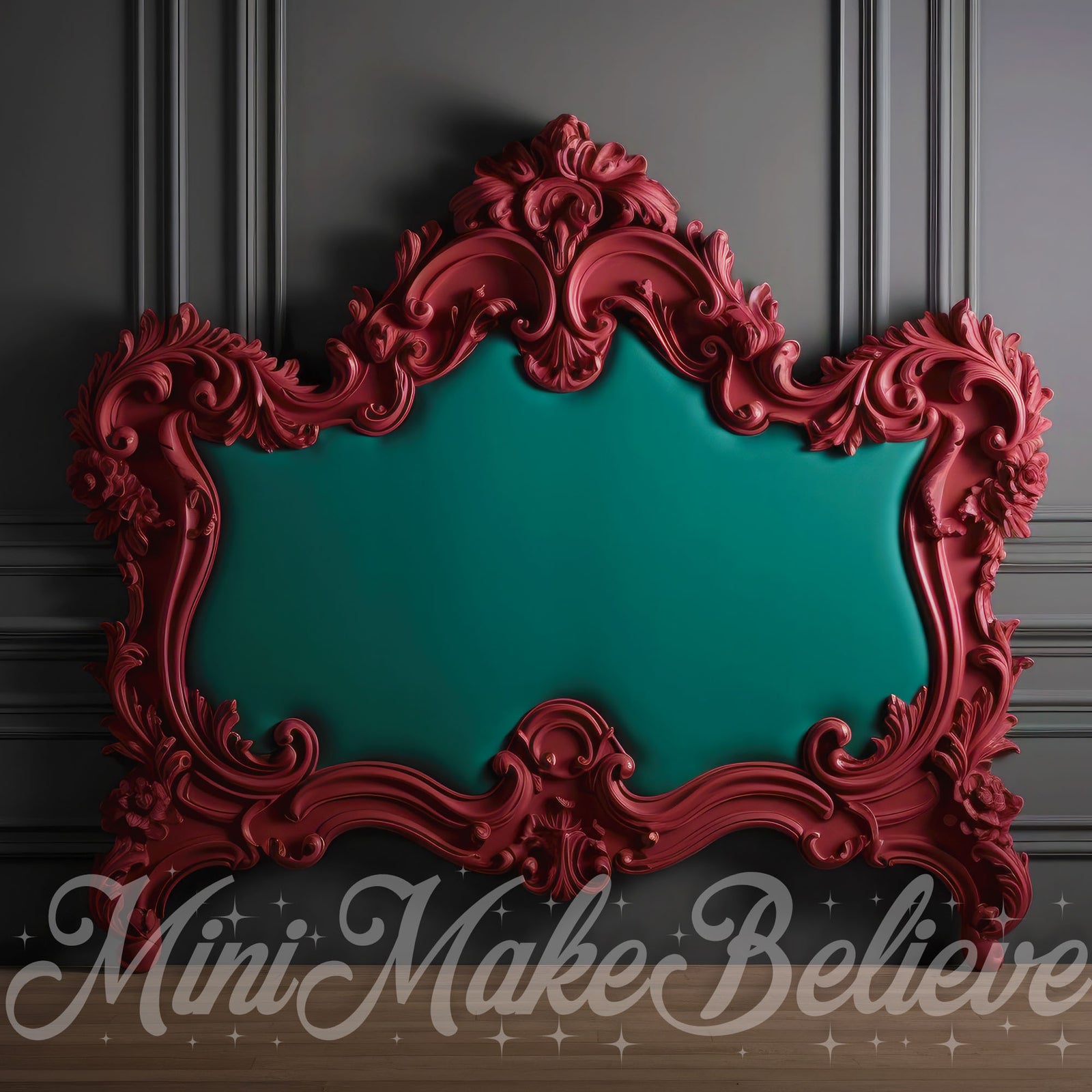 Ornate Burgundy Baroque Wall Backdrop