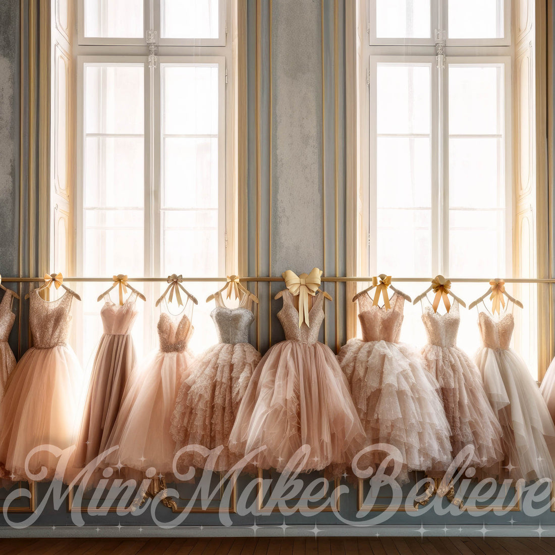 Kate Valentine Ballet Dresses in studio Backdrop Designed by Mini Make
