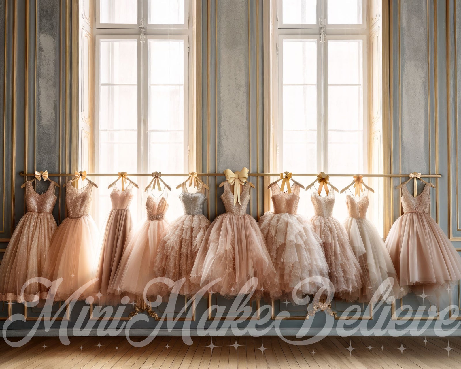 Elegant Vintage Bridal Gown Display Backdrop