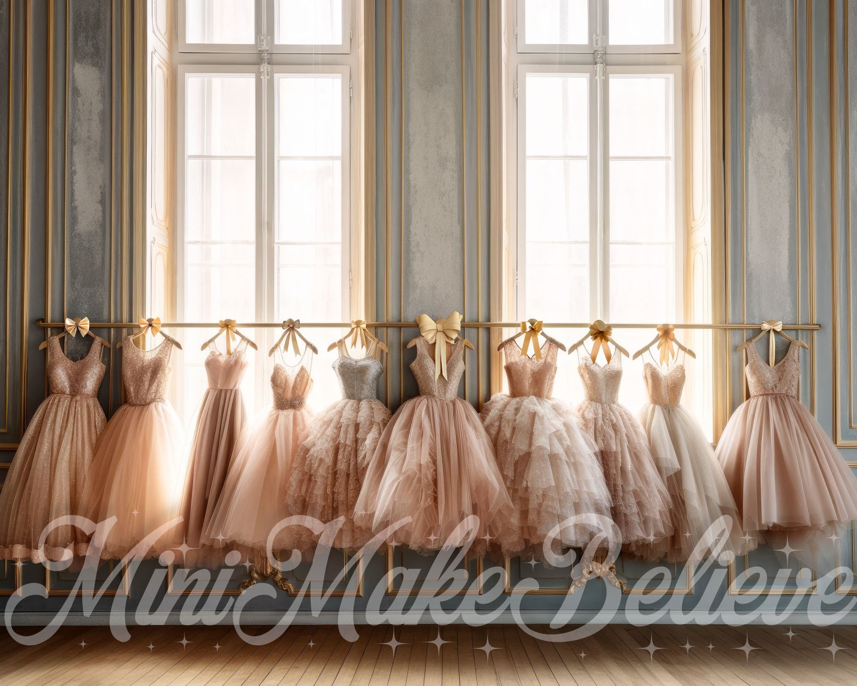 Elegant Vintage Bridal Gown Display Backdrop