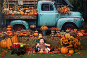 Vintage Rustic Fall Harvest Truck Backdrop