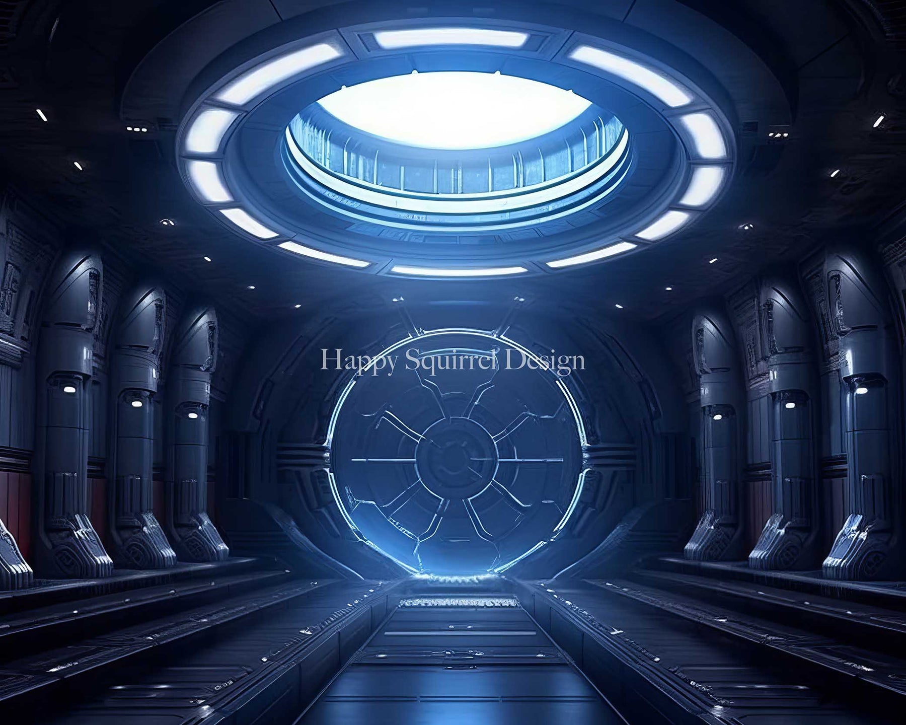 Futuristic Sci-Fi Circular Portal Backdrop