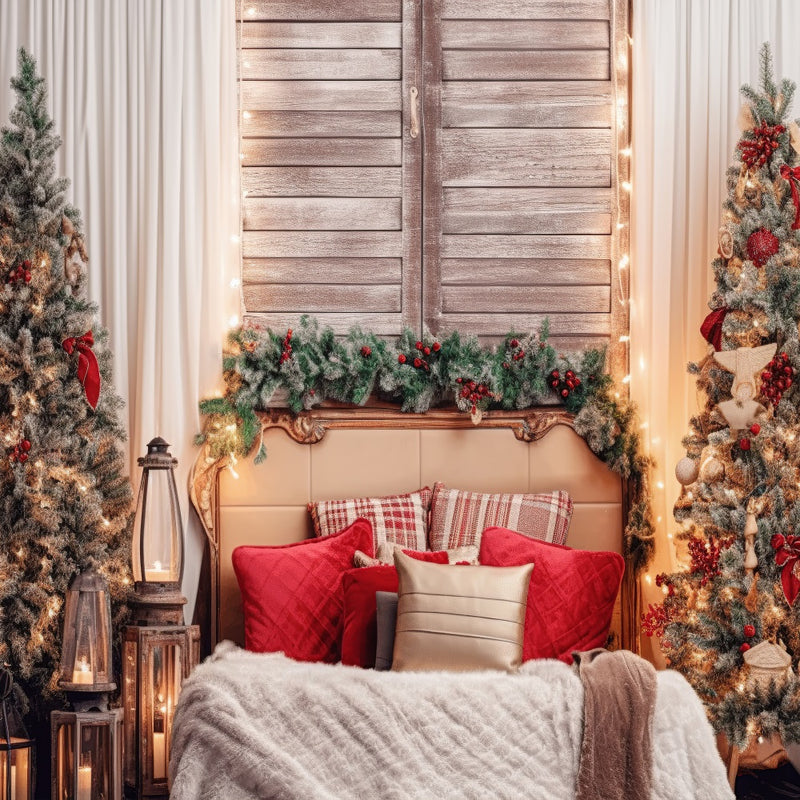 Kate Christmas Headboard Tree Boudoir Backdrop for Photography