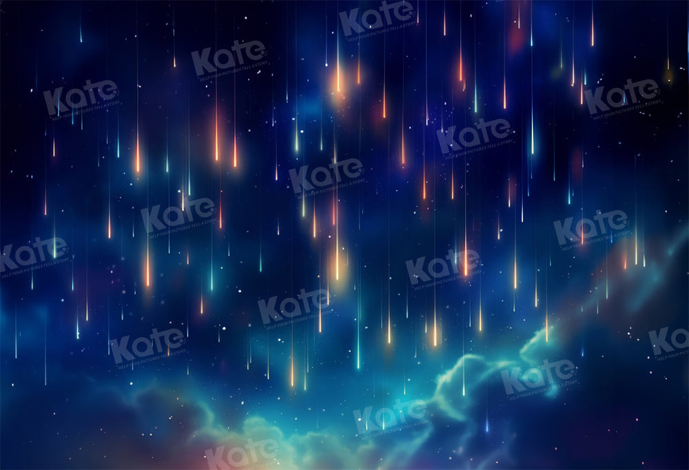 Luminous Falling Stars Night Sky Backdrop
