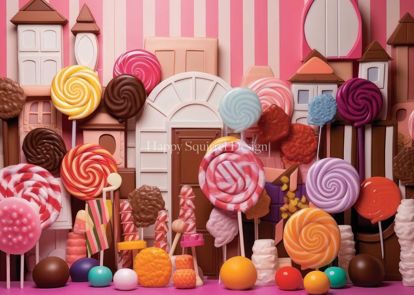 Sweet Candy Village Photo Backdrop