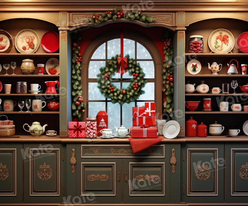 Cozy Festive Vintage Kitchen Backdrop