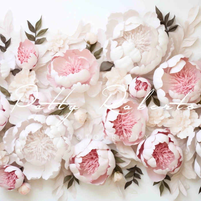 Elegant Blush Pink Peony Floral Backdrop