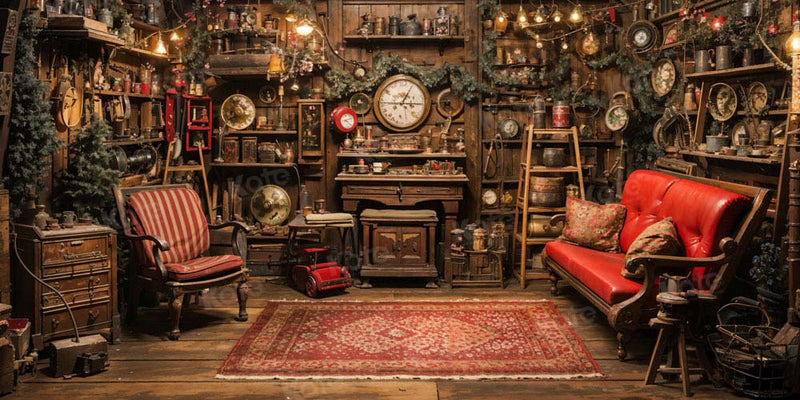 Vintage Antique Collector's Cozy Room Backdrop