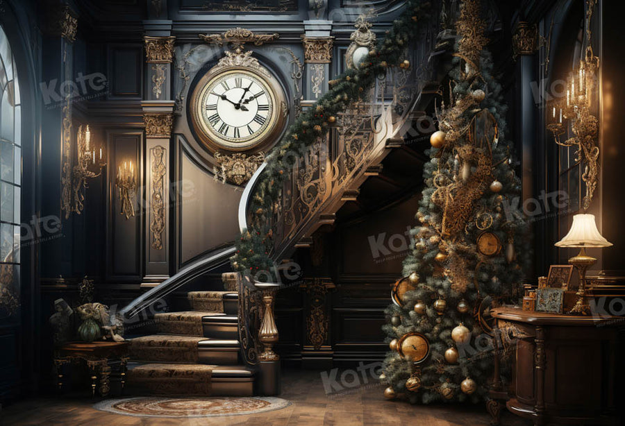 Elegant Vintage Clock Staircase Backdrop