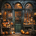 Kate Halloween Spooky Pumpkin Store Trick or Treat Backdrop Designed b