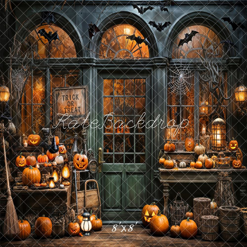 Spooky Halloween Night Pumpkin Backdrop