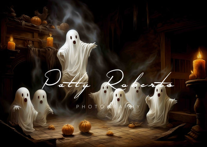 Spooky Ghostly Halloween Night Backdrop