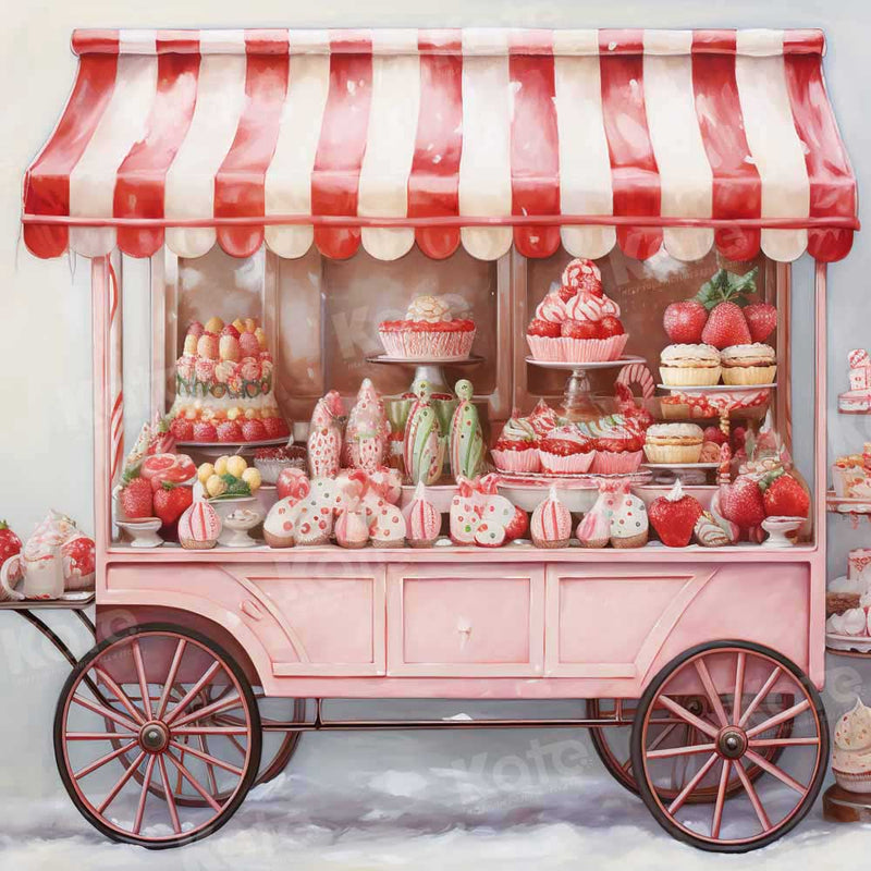 Vintage Candy Cart Sweet Treats Backdrop