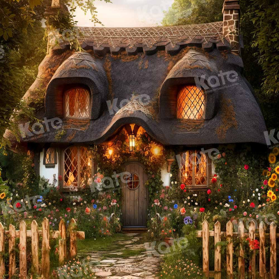 Enchanted Rustic Cottage Garden Backdrop