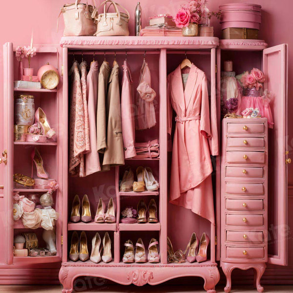 Elegant Vintage Pink Dressing Room Backdrop