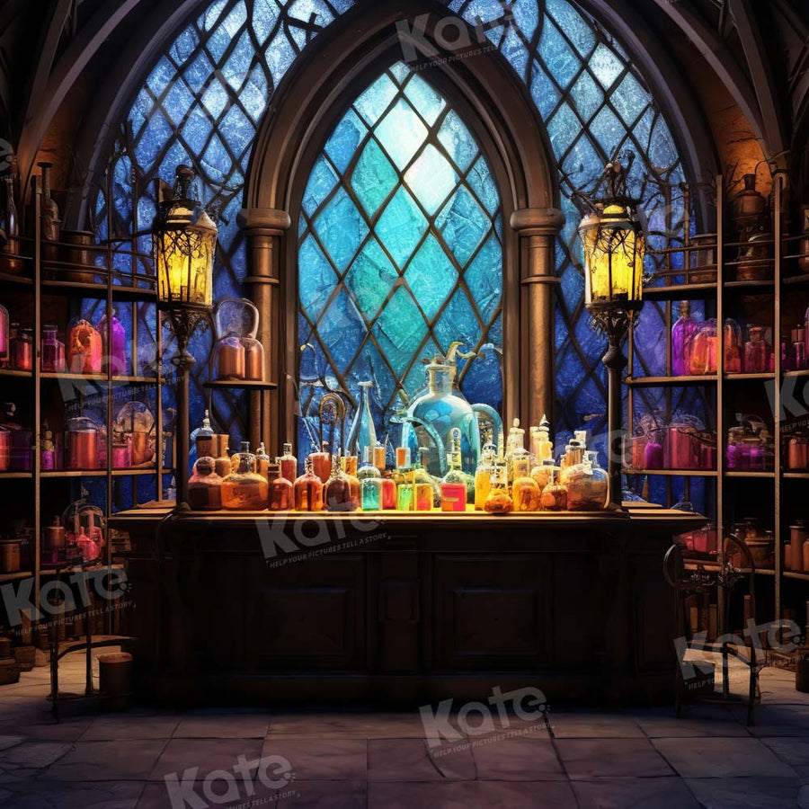 Enchanted Potion Laboratory Window Backdrop