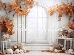 Autumn Elegance Vintage Window Backdrop