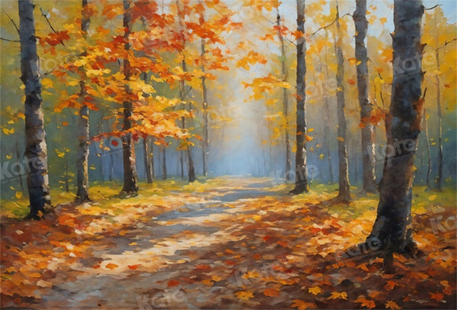 Autumn Forest Pathway Scenic Backdrop