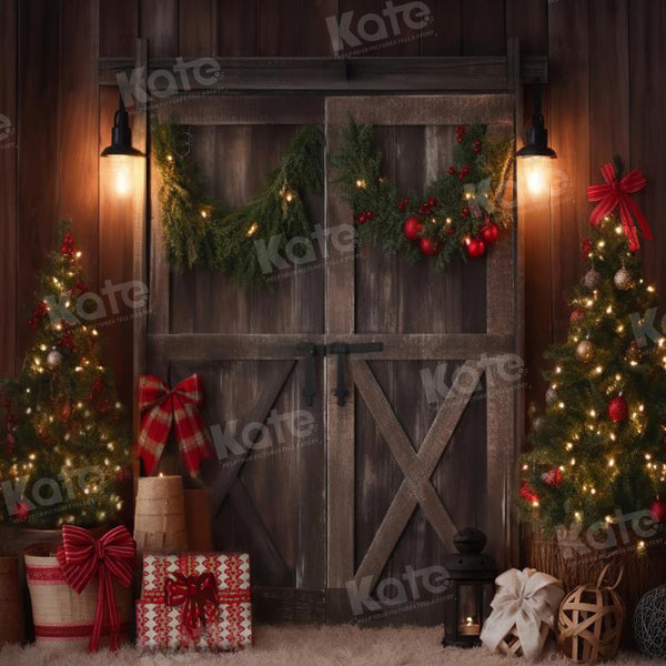 Kate Christmas Dark Barn Tree Backdrop for Photography