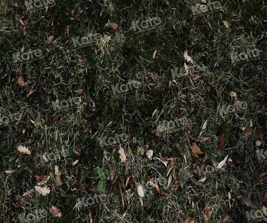 Rustic Autumn Moss and Leafy Backdrop